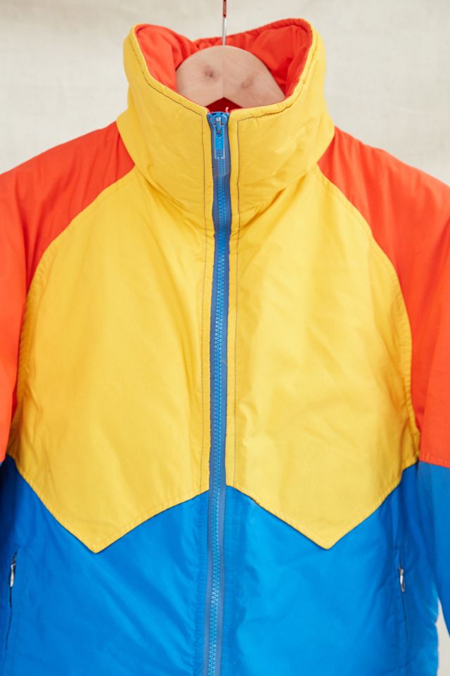 Vintage Yellow Color Block Puffer Jacket | Urban Outfitters
