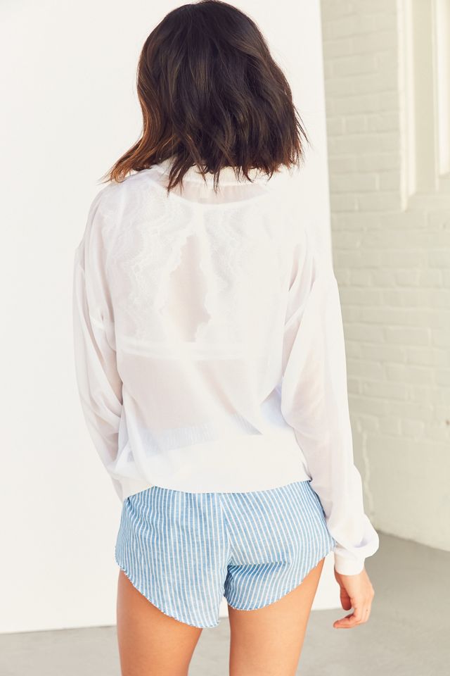 Silence + Noise Chiffon Popover Zip-Up Top | Urban Outfitters