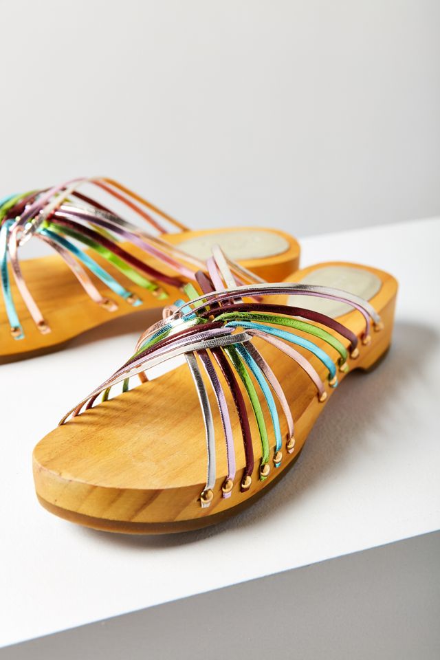 Rainbow Leather Strappy Slide | Urban Outfitters Canada