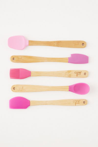 Core Bamboo Mini Silicone Cooking Utensil Set | Urban Outfitters