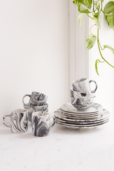 16-Piece Marble Glaze Dinnerware Set | Urban Outfitters