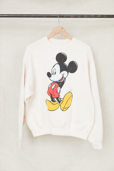 Sweatshirt crème vintage à col rond Mickey Mouse | Urban Outfitters Canada