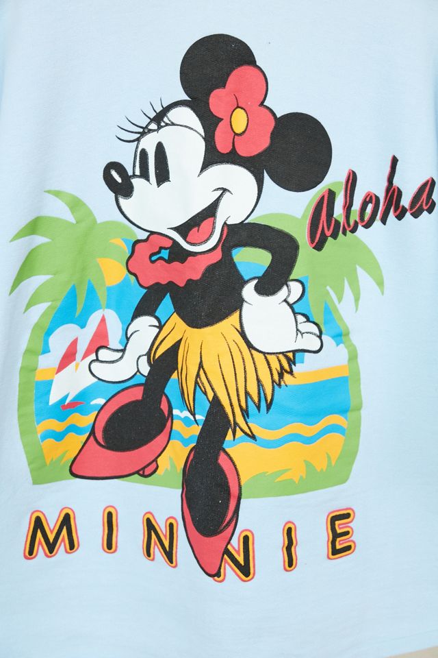 Vintage Minnie Mouse Aloha Short Sleeve Sweatshirt | Urban Outfitters