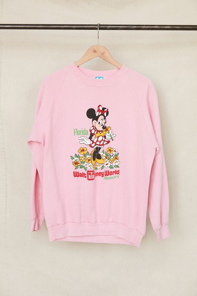 Vintage Pink Minnie Mouse Crew Neck Sweatshirt | Urban Outfitters