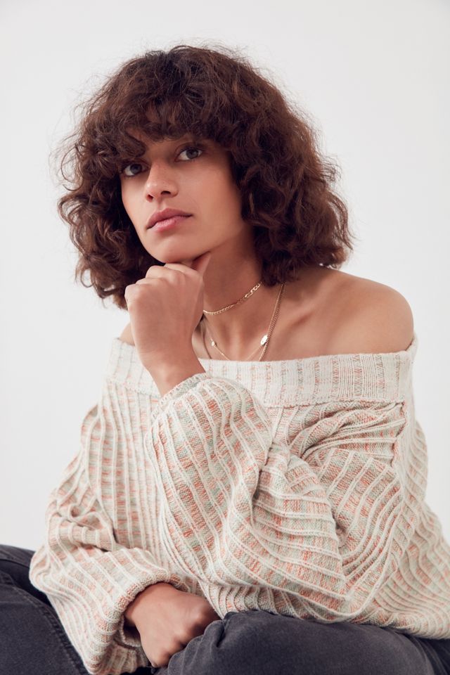Ecote Colby Oversized Off-The-Shoulder Ribbed Sweater | Urban Outfitters