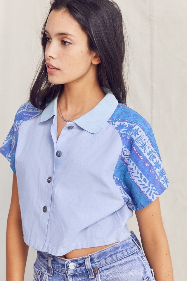 Vintage OP '90s Cropped Button-Down Shirt | Urban Outfitters