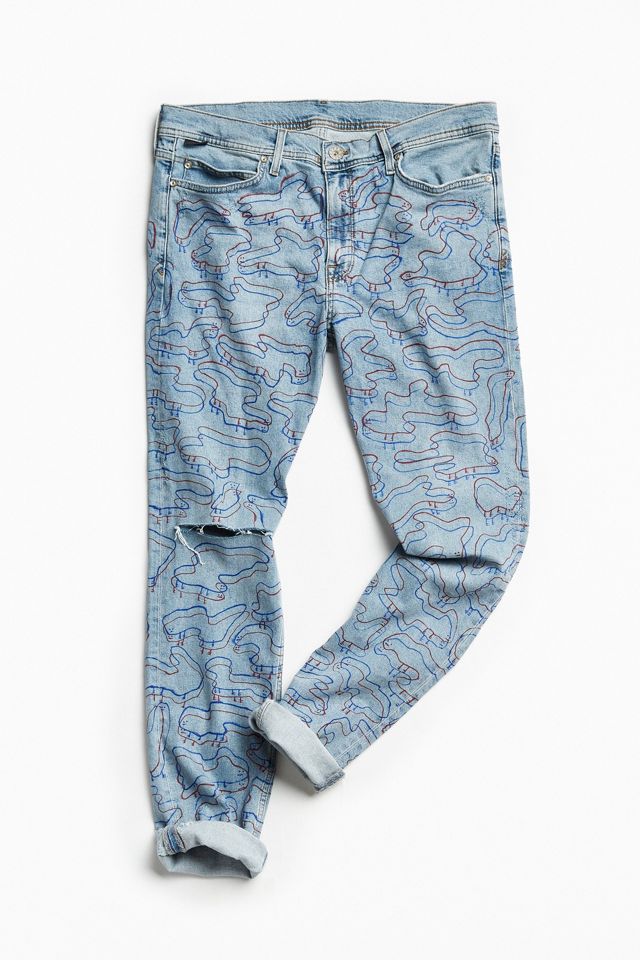 BDG X Brian Lynch Hand-Doodled Red Camo Skinny Jean | Urban Outfitters ...