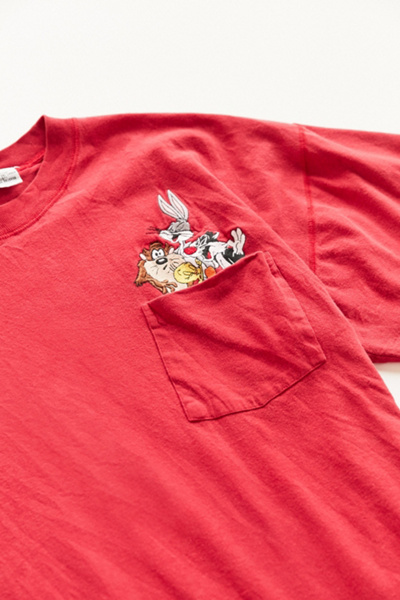 Vintage Embroidered Looney Tunes Pocket Tee | Urban Outfitters