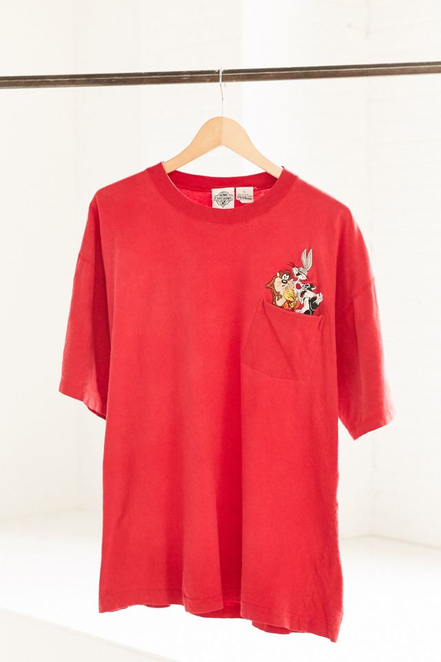Vintage Embroidered Looney Tunes Pocket Tee | Urban Outfitters