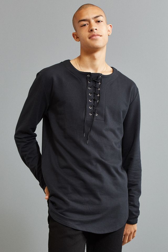UO Julian Lace-Up Henley Long Sleeve Tee | Urban Outfitters Canada UO Julian Lace-Up Henley Long Sleeve Tee | Urban Outfitters Canada