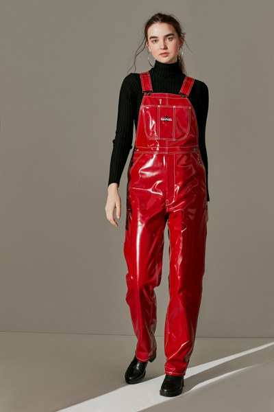 MadeMe Contrast Stitch Patent Overall | Urban Outfitters