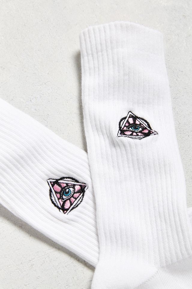 Embroidered All Seeing Eye Sport Sock | Urban Outfitters
