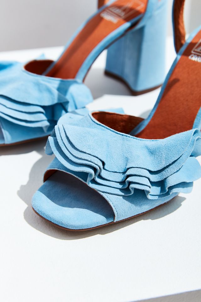 Crosswalk Suede Ruffle Heel | Urban Outfitters