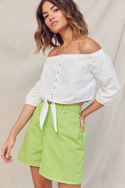 Vintage Bongo ‘90s Lime Green Denim Short | Urban Outfitters Canada