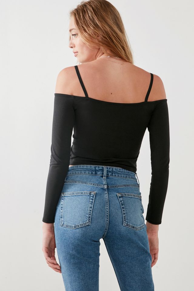 Silence + Noise Davina Strappy Cold-Shoulder Top | Urban Outfitters