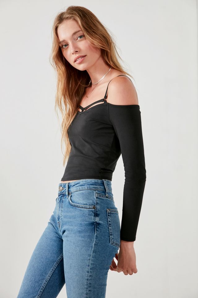 Silence + Noise Davina Strappy Cold-Shoulder Top | Urban Outfitters