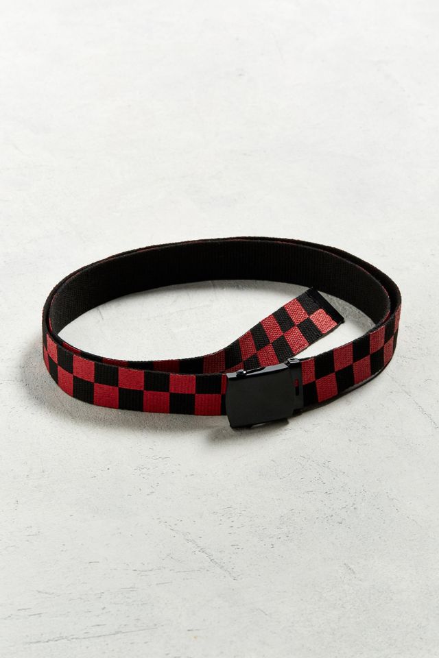 UO Red Checkered Extra Long Web Belt | Urban Outfitters