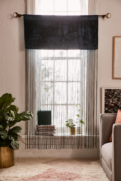 Arianna Velvet Fringe Window Panel | Urban Outfitters