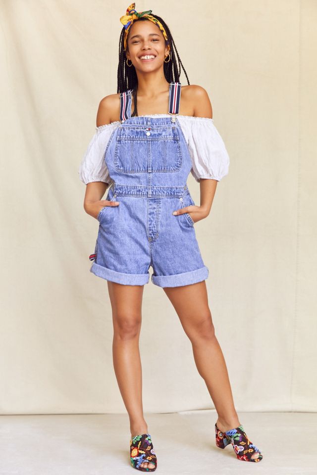 Vintage Tommy Hilfiger ‘90s Striped Strap Denim Shortall Overall ...