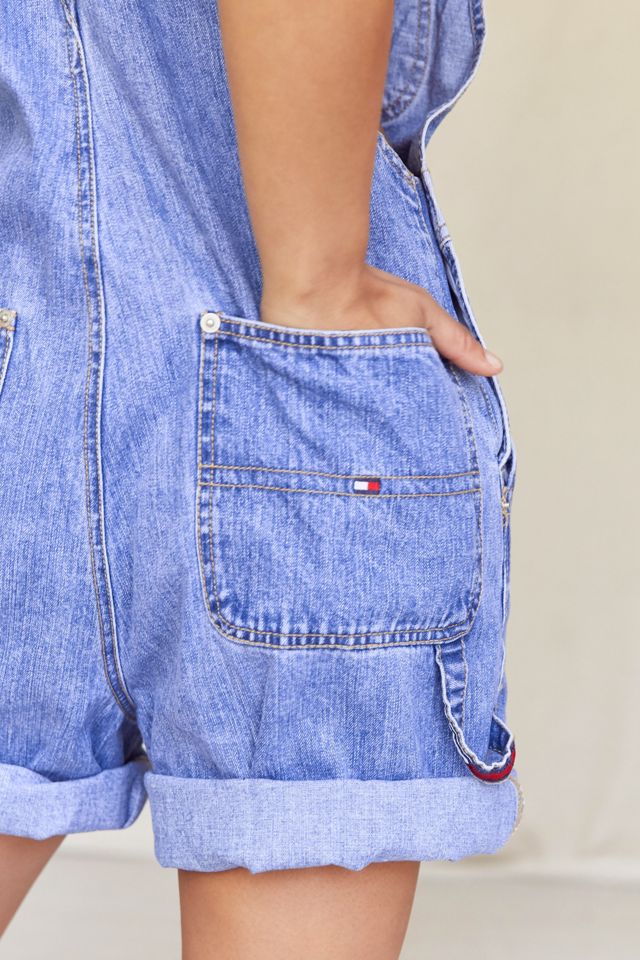 Vintage Tommy Hilfiger ‘90s Striped Strap Denim Shortall Overall ...