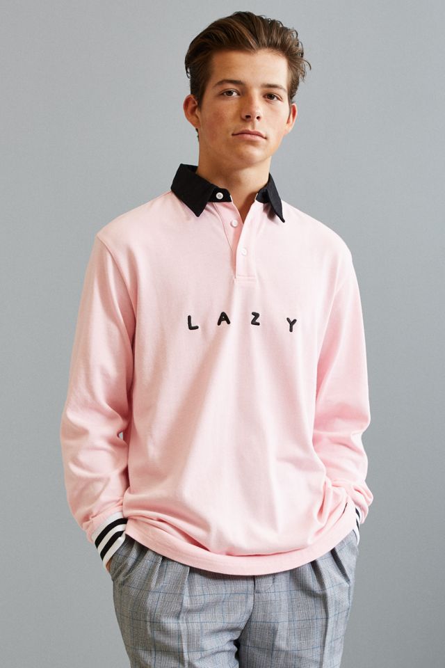 Lazy Oaf Pink Rugby Shirt | Urban Outfitters