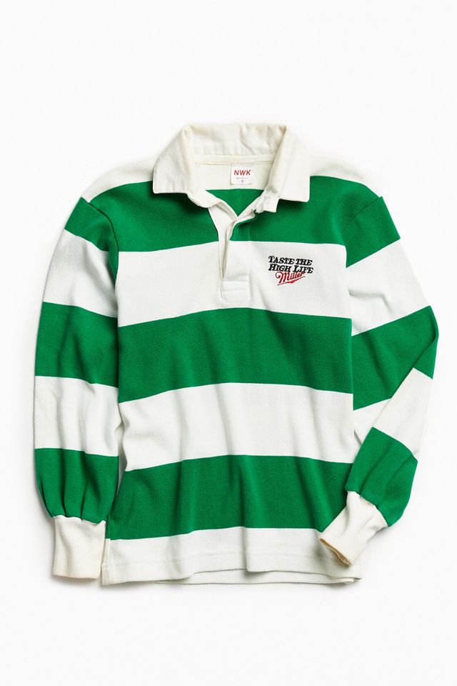 Vintage Miller High Life Green Multi Rugby Shirt | Urban Outfitters Canada