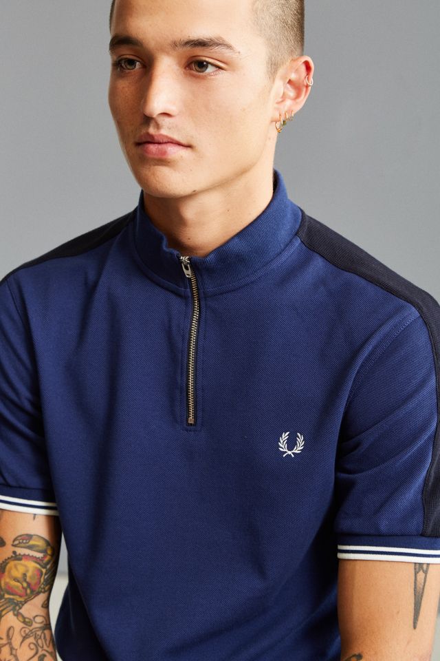 Fred Perry Zip Neck Pique Polo Shirt | Urban Outfitters Canada