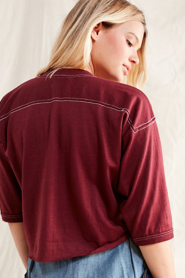 Vintage Contrast Stitch Football Tee | Urban Outfitters