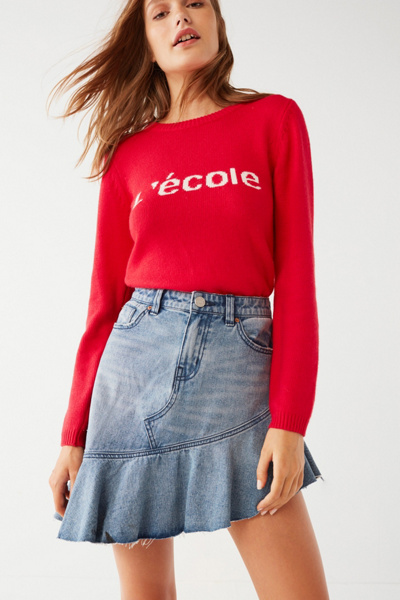 BDG Denim Ruffle Mini Skirt | Urban Outfitters