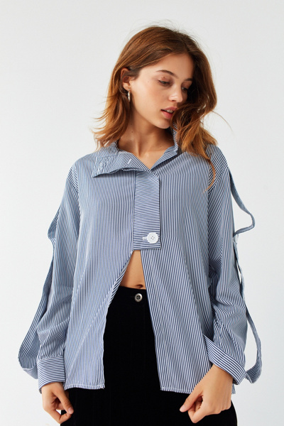 Haute Rogue Cut-Out Striped Shirt | Urban Outfitters Canada