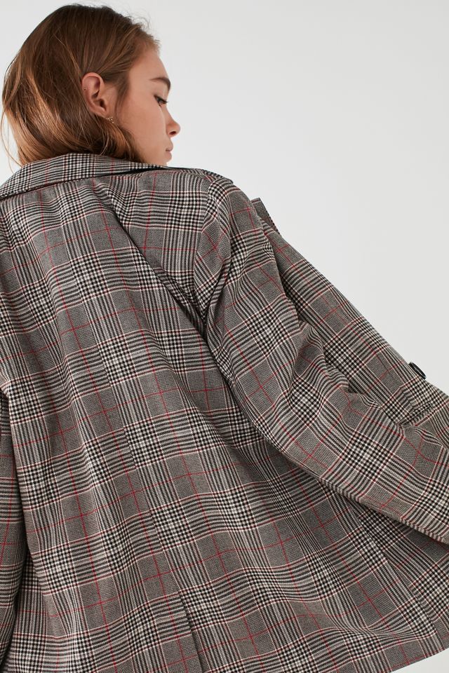 UO Red Checkered Blazer | Urban Outfitters