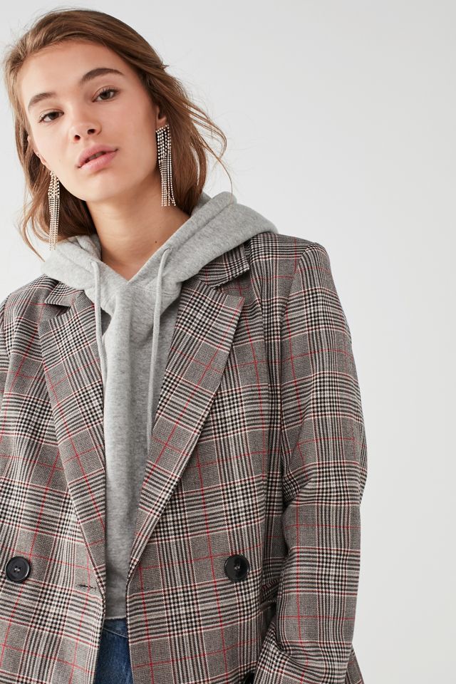 UO Red Checkered Blazer | Urban Outfitters