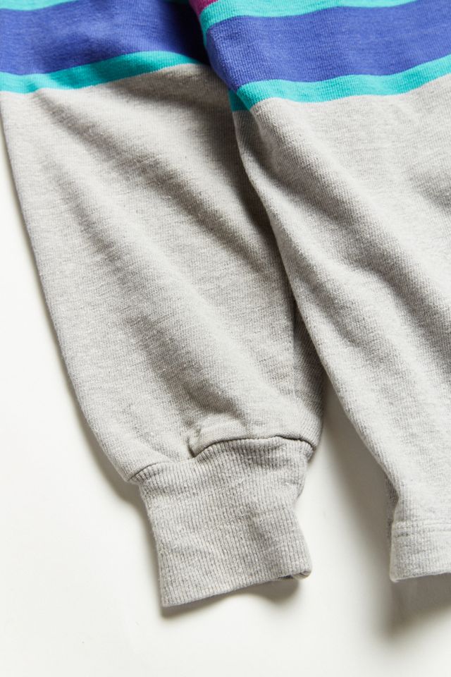 Vintage Grey + Raspberry Stripe Rugby Shirt | Urban Outfitters