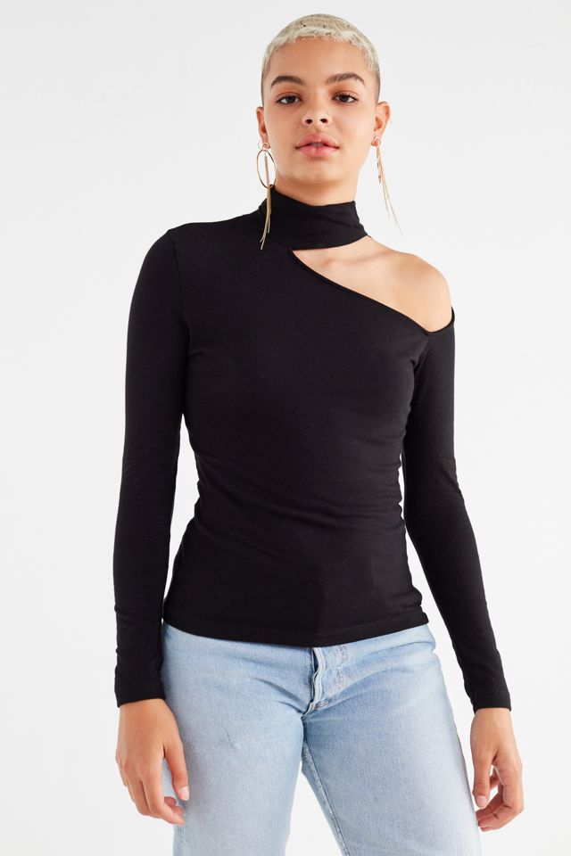 Truly Madly Deeply Mock-Neck Cut-Out Top | Urban Outfitters