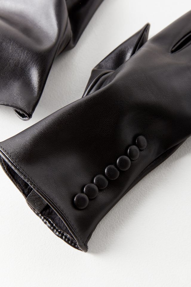 Vegan Leather Button Glove | Urban Outfitters