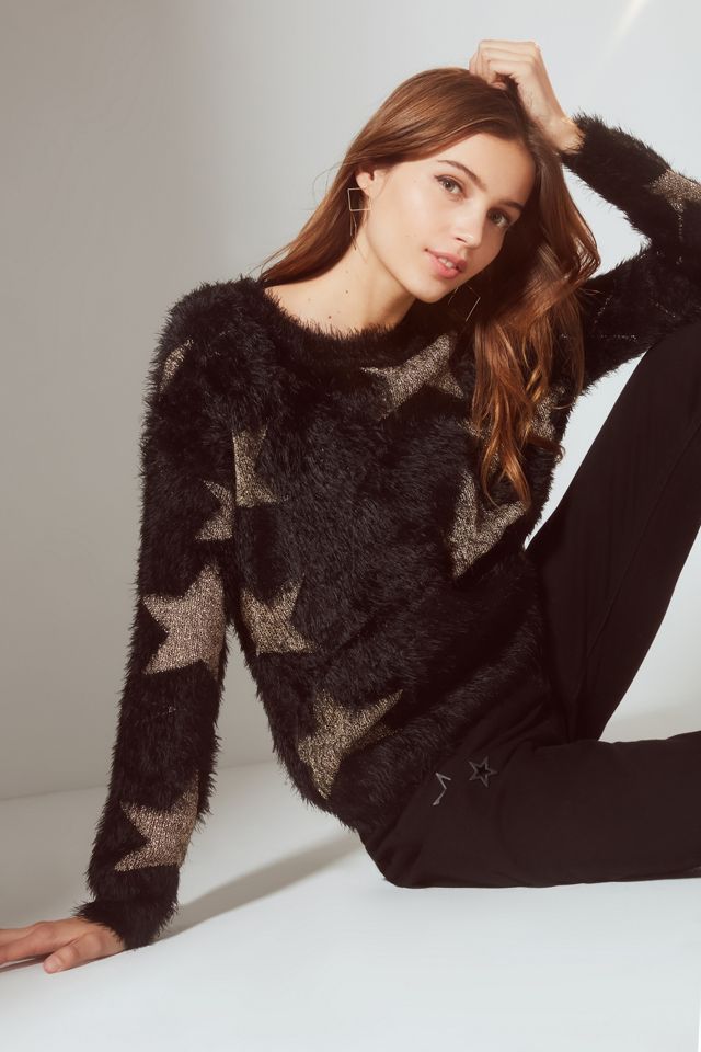 Haute Rogue Fuzzy Star Sweater | Urban Outfitters