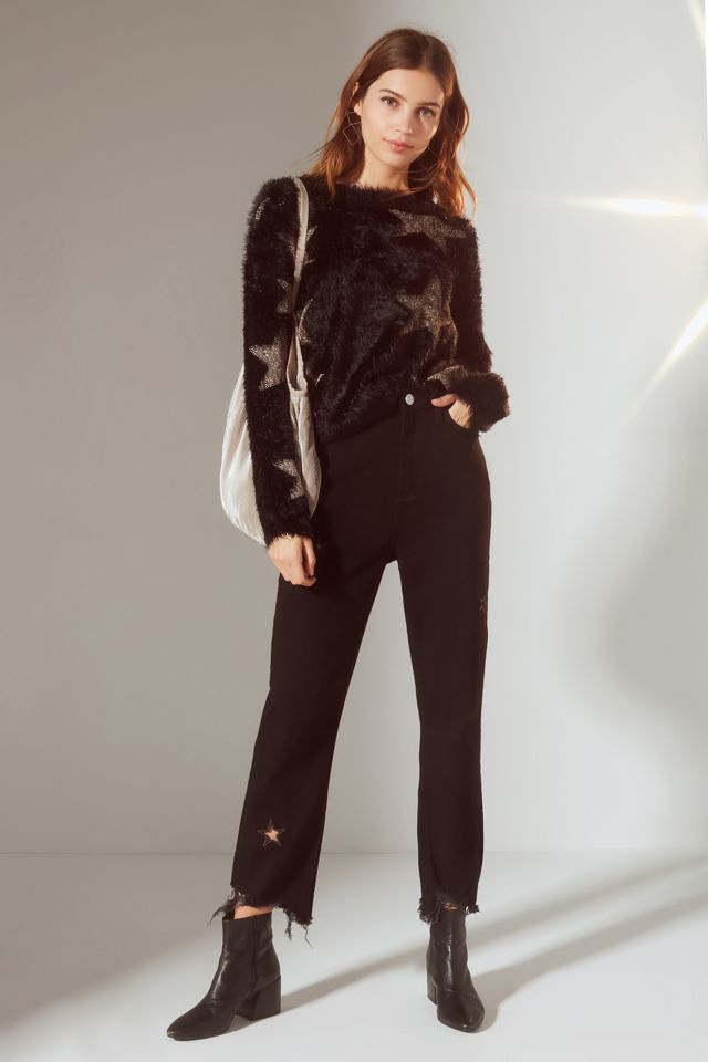 Haute Rogue Fuzzy Star Sweater | Urban Outfitters