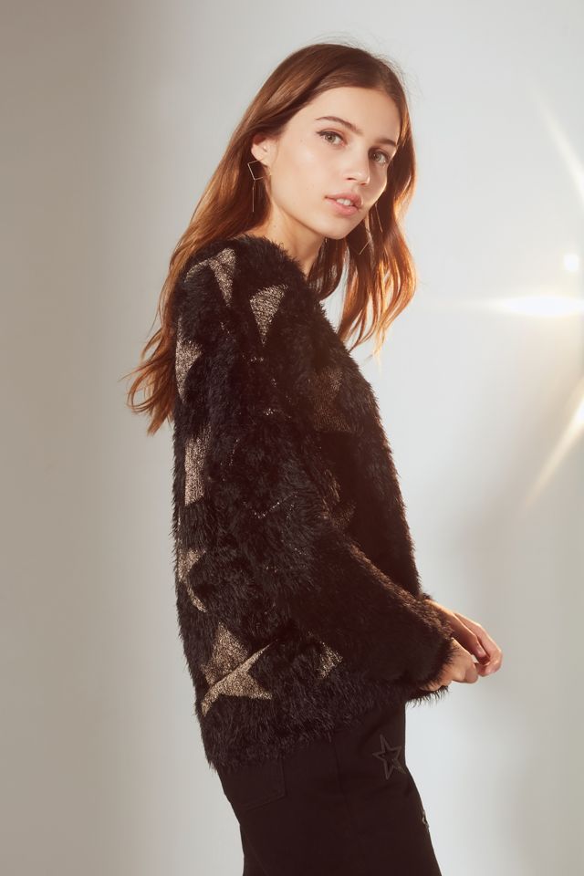 Haute Rogue Fuzzy Star Sweater | Urban Outfitters
