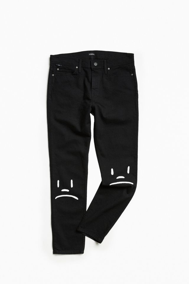 BDG X Andrew Jeffrey Wright Hand-Painted Frown Black Skinny Jean ...