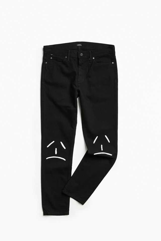 BDG X Andrew Jeffrey Wright Hand-Painted Frown Black Skinny Jean ...