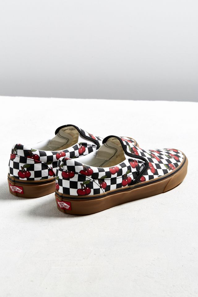Vans Classic Slip-On Checkerboard Cherry Sneaker | Urban Outfitters