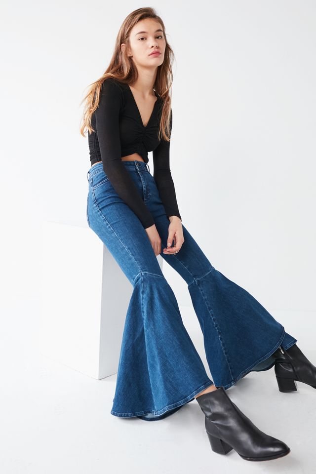BDG High-Rise Extreme Ruffle Flare Jean | Urban Outfitters