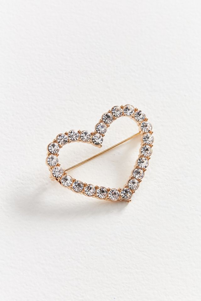 Rhinestone Heart Brooch | Urban Outfitters