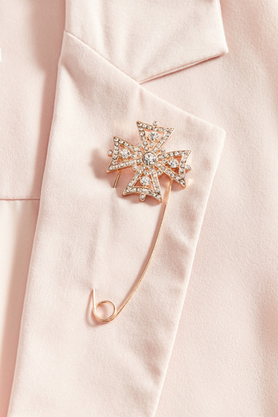 Cross Safety Pin Brooch | Urban Outfitters