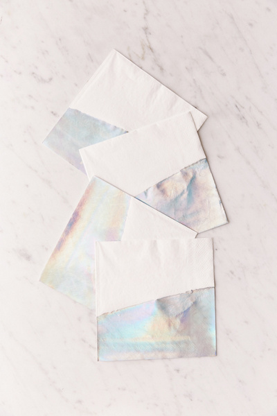 Ginger Ray Iridescent Foil Dipped Napkins | Urban Outfitters