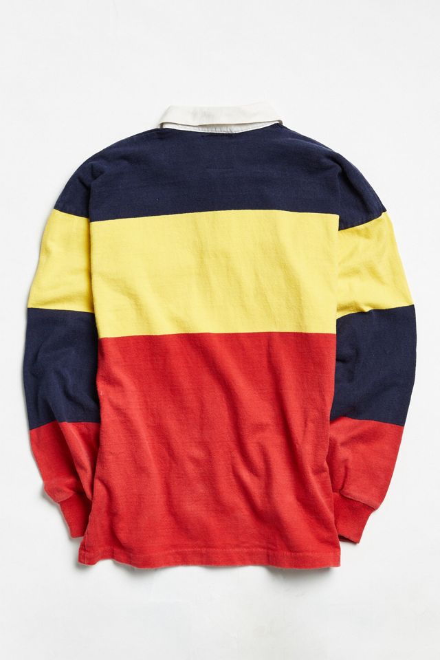 Vintage Thatcher & Cross Red Multi Colorblocked Rugby Shirt | Urban ...