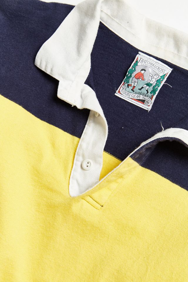 Vintage Thatcher & Cross Red Multi Colorblocked Rugby Shirt | Urban ...