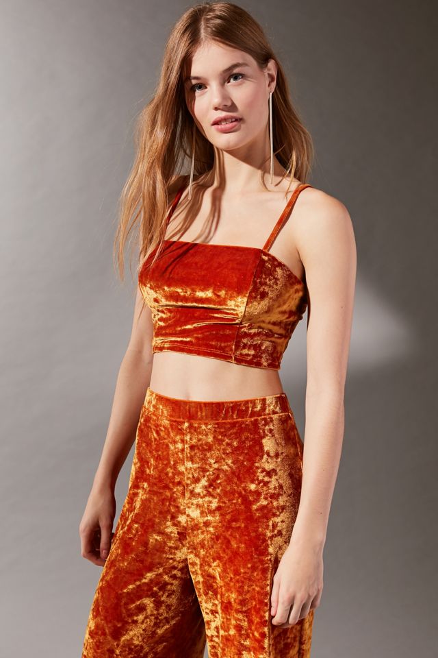 UO Crushed Velvet Cropped Tank Top | Urban Outfitters