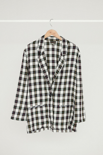 Vintage Pop Color Checkered Blazer Jacket | Urban Outfitters Canada