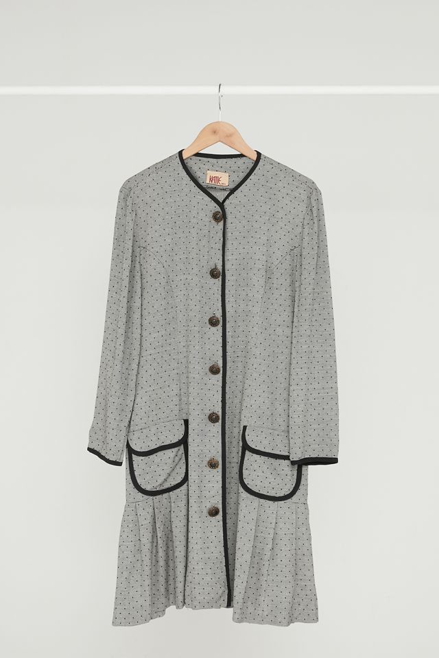 Vintage Dotted Button-Down Midi Dress | Urban Outfitters Canada